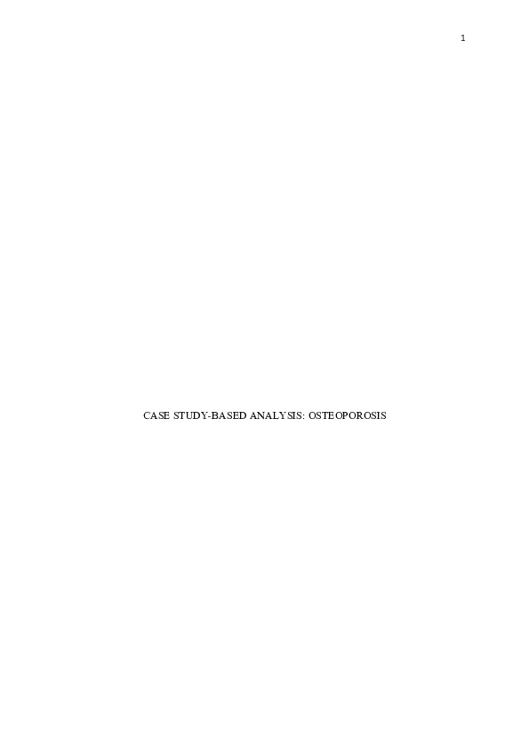 Doc Case Study Based Analysis Osteoporosis