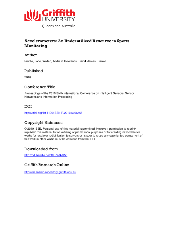 (PDF) Accelerometers: An underutilized resource in sports monitoring