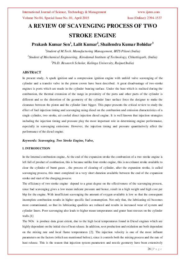 (PDF) A Review of Scavenging Process of Two Stroke Engine | PRAKASH ...