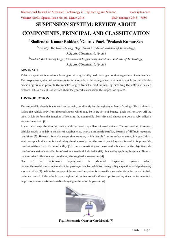 (PDF) Suspension System: Review About Components, Principal and ...