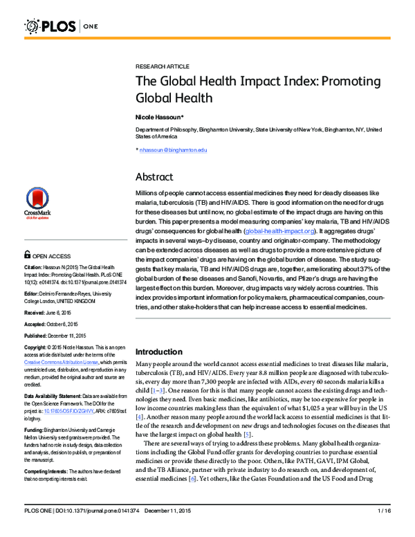 (PDF) Correction: The Global Health Impact Index: Promoting Global Health