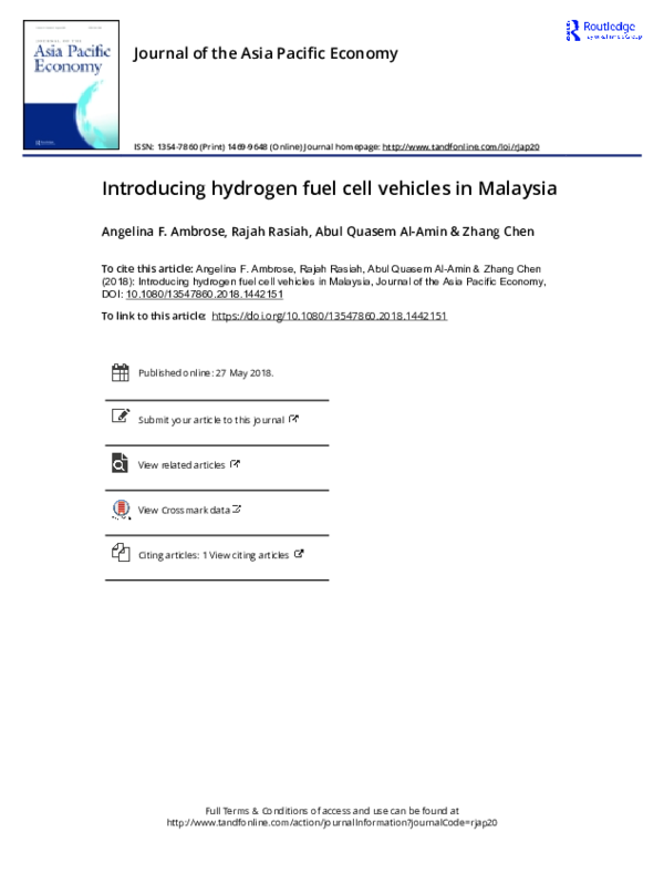 (PDF) Hydrogen Fuel Cell Vehicles' Impact in Malaysia