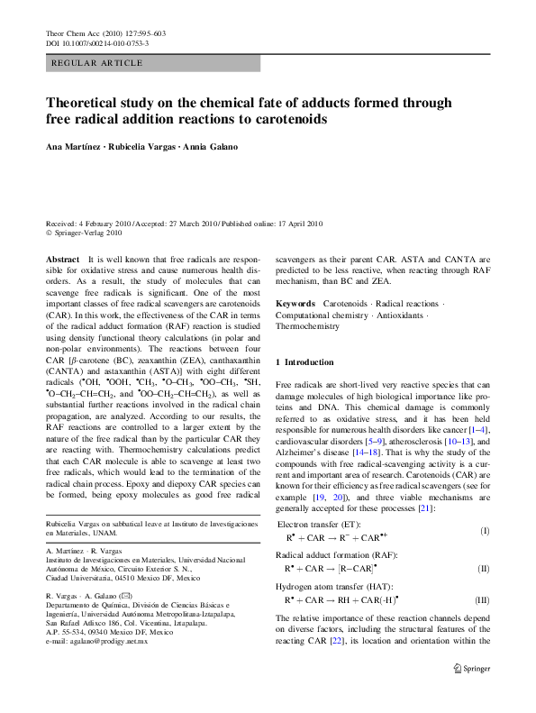 (PDF) Theoretical study on the chemical fate of adducts formed through ...