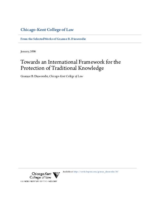 (PDF) Towards an International Framework for the Protection of ...