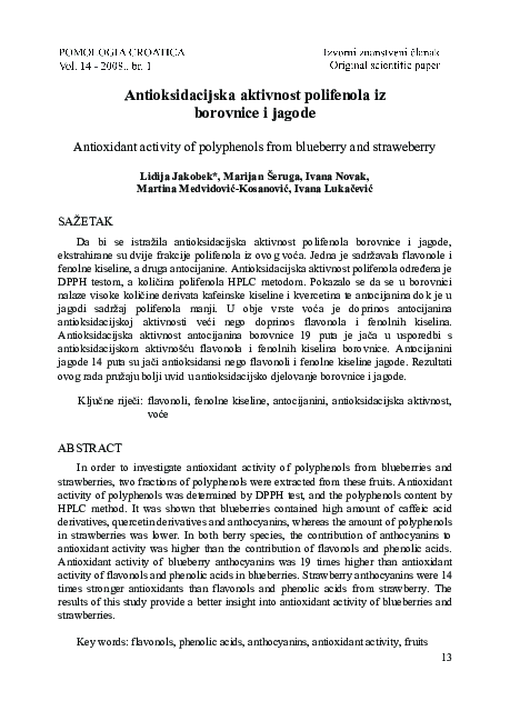 (PDF) Antioxidant activity of polyphenols from blueberry and straweberry