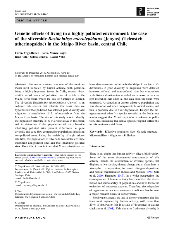 (PDF) Genetic effects of living in a highly polluted environment: the ...