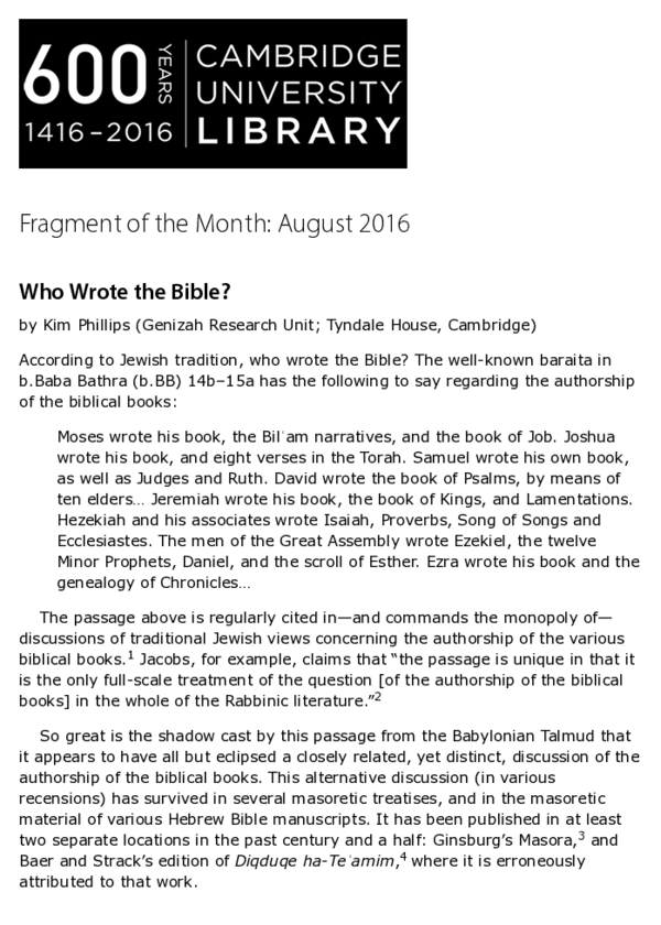 (PDF) Who Wrote the Bible