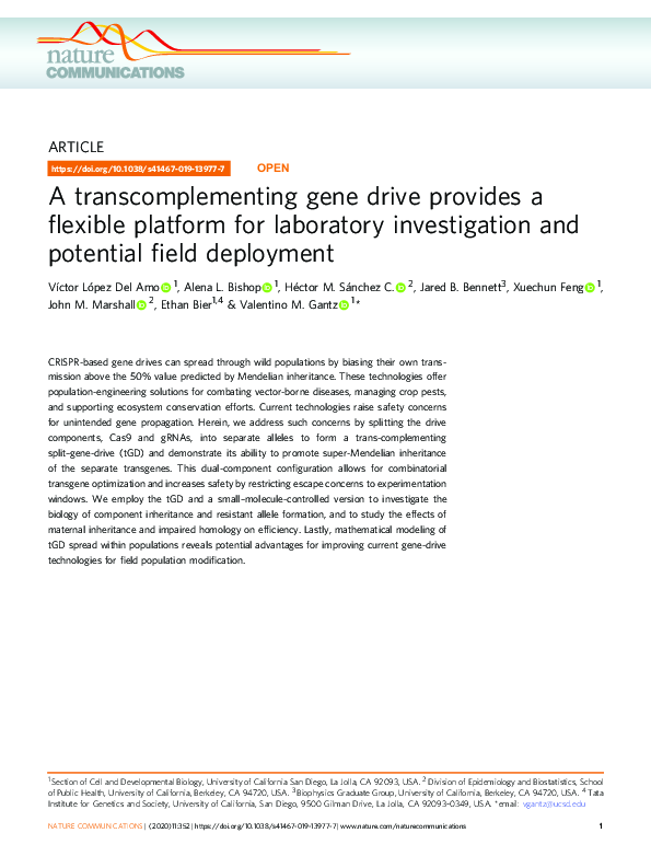 (PDF) A transcomplementing gene drive provides a flexible platform for ...
