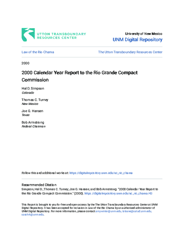 (PDF) 2000 Calendar Year Report to the Rio Grande Compact Commission ...