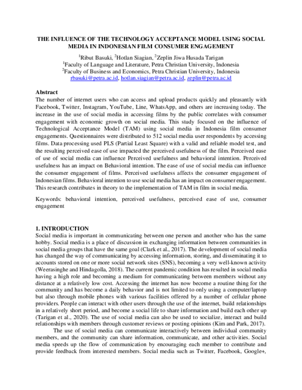 (PDF) The Influence of the Technology Acceptance Model Using Social ...