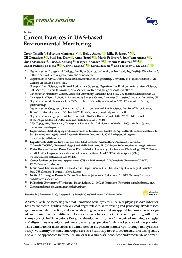 (PDF) Current Practices in UAS-based Environmental Monitoring