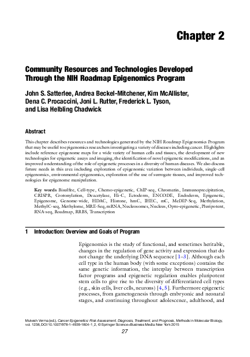 (PDF) Community Resources and Technologies Developed Through the NIH ...