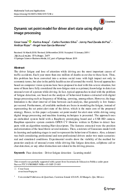 (PDF) Dynamic set point model for driver alert state using digital image processing