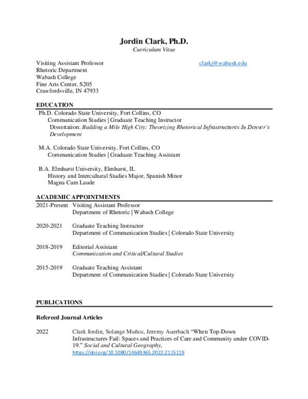 (PDF) Curriculum Vitae-2022