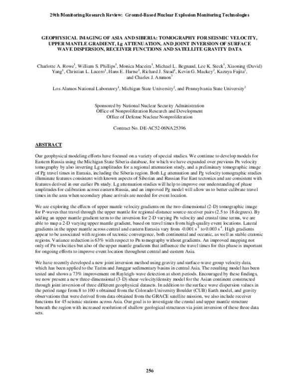 Pdf Tomography Of Seismic Structures In Asia And Siberia