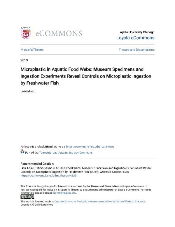 (PDF) Microplastic in Aquatic Food Webs: Museum Specimens and Ingestion ...