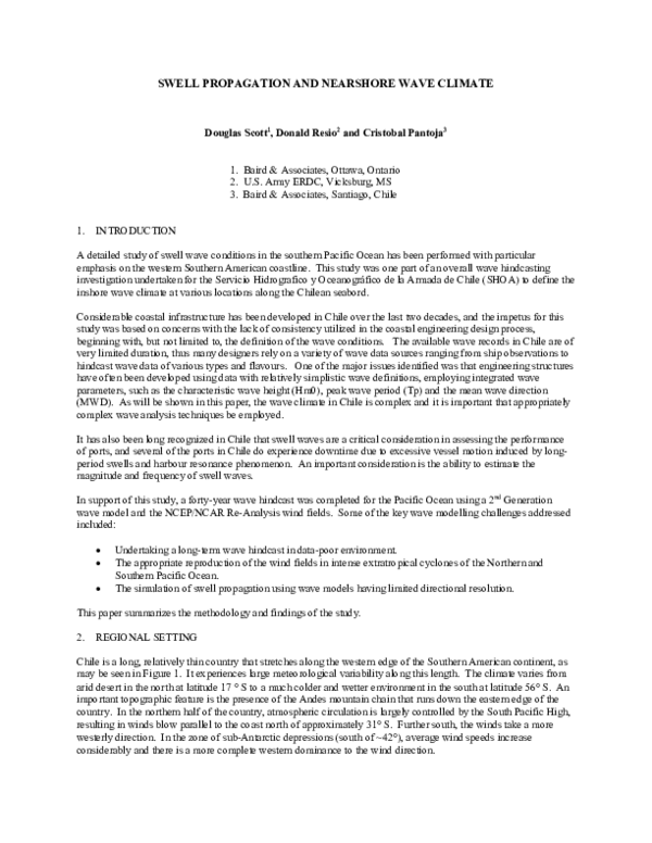 (PDF) 2002: Swell propagation and nearshore wave climate | CRISTOBAL ...