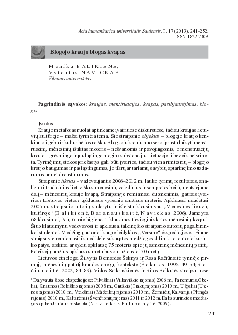 (PDF) Blogojo kraujo blogas kvapas