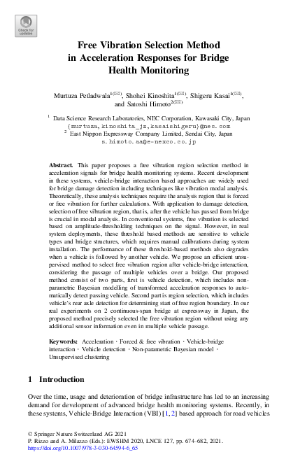 (PDF) Free Vibration Selection Method in Acceleration Responses for Bridge Health Monitoring