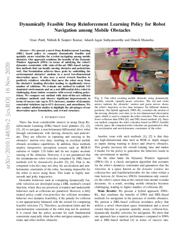 (PDF) Dynamically Feasible Deep Reinforcement Learning Policy for Robot Navigation in Dense ...
