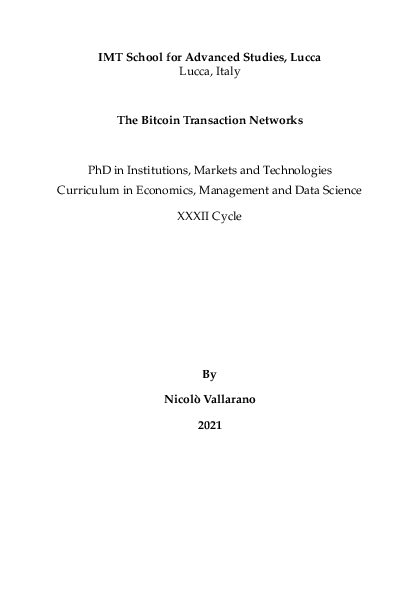 (PDF) The Bitcoin transaction networks
