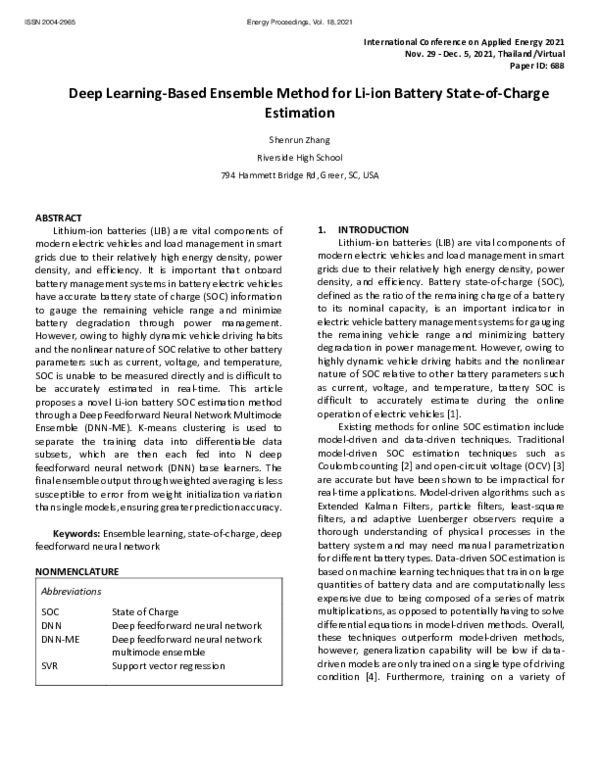 Pdf Deep Learning Based Ensemble Method For Li Ion Battery State Of