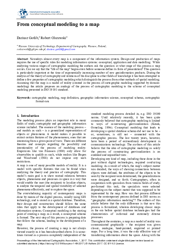(PDF) From conceptual modeling to a map