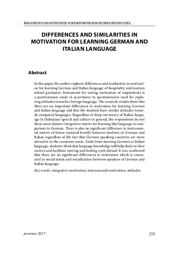 (PDF) Differences and Similarities in Motivation for Learning German ...
