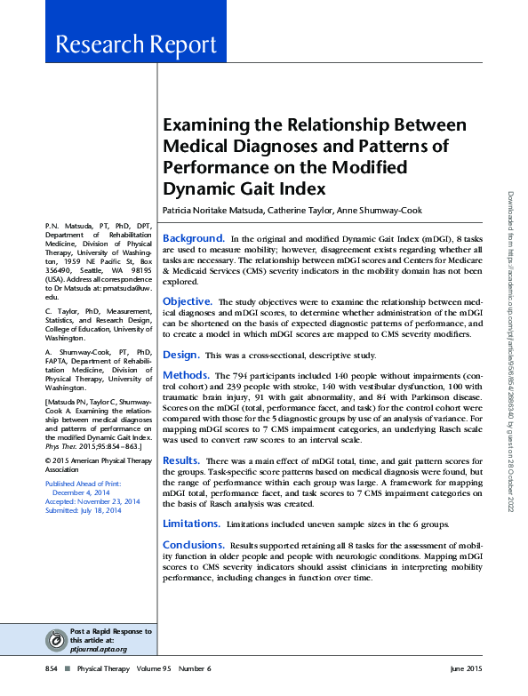 (PDF) Examining the Relationship Between Medical Diagnoses and Patterns of Performance on the ...
