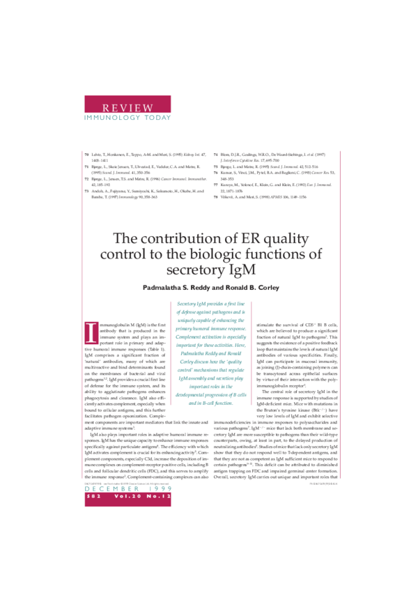 (PDF) The contribution of ER quality control to the biologic functions ...