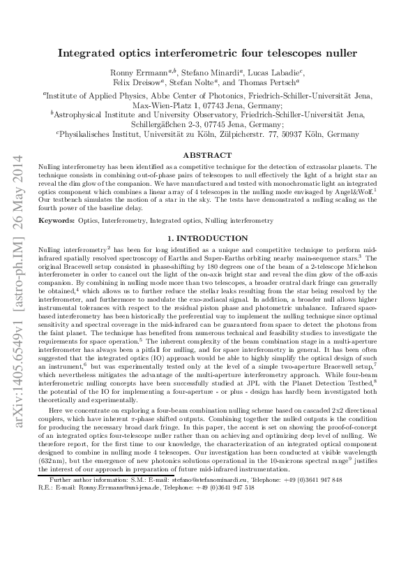 (PDF) Integrated_optics_interferometer for High School Students for Reading,Calculations