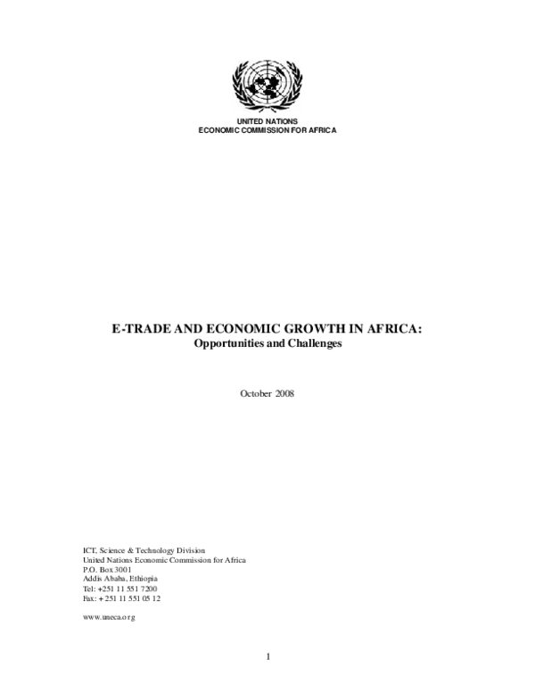 (PDF) E-trade and Economic Growth in Africa: Opportunities and ...