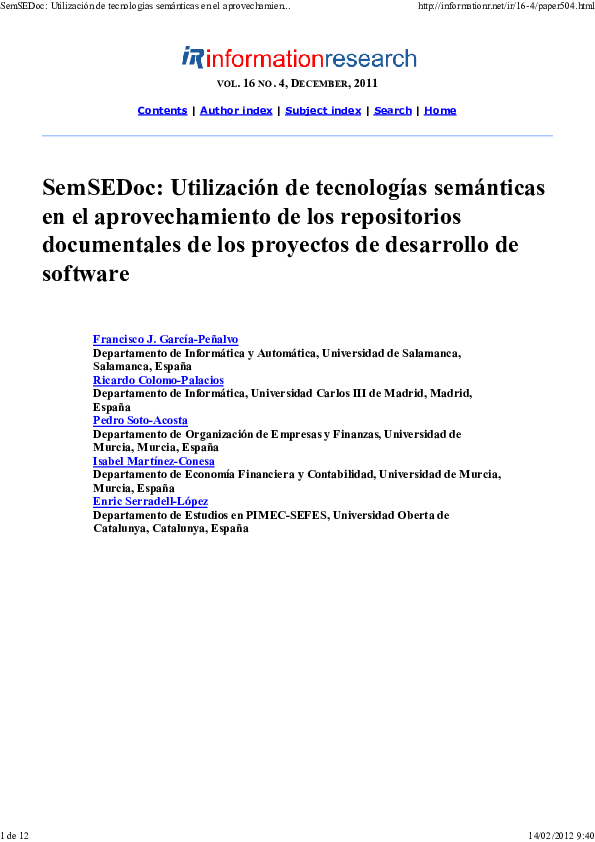 (PDF) Semsedoc: Utilización de tecnologías semánticas en el aprovechamiento de los repositorios ...