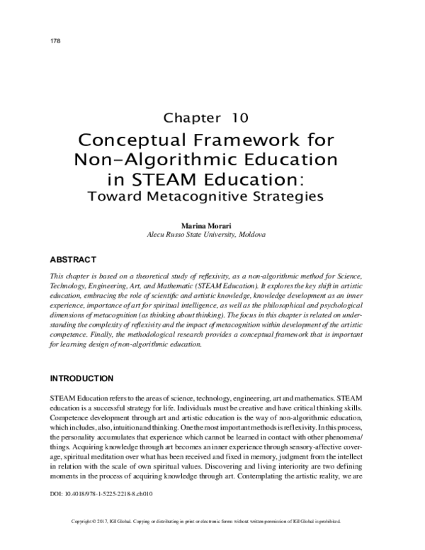 (PDF) Conceptual Framework for Non-Algorithmic Education in STEAM Education