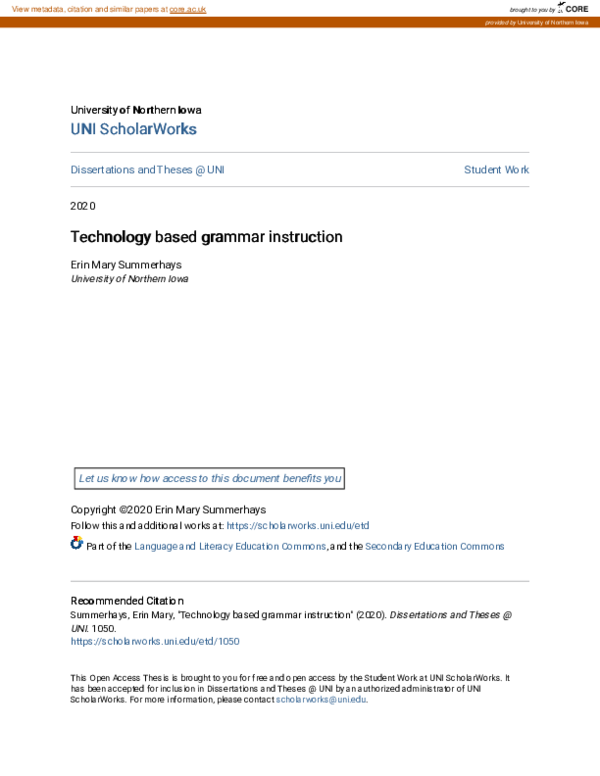 (PDF) Technology-Based Grammar Instruction