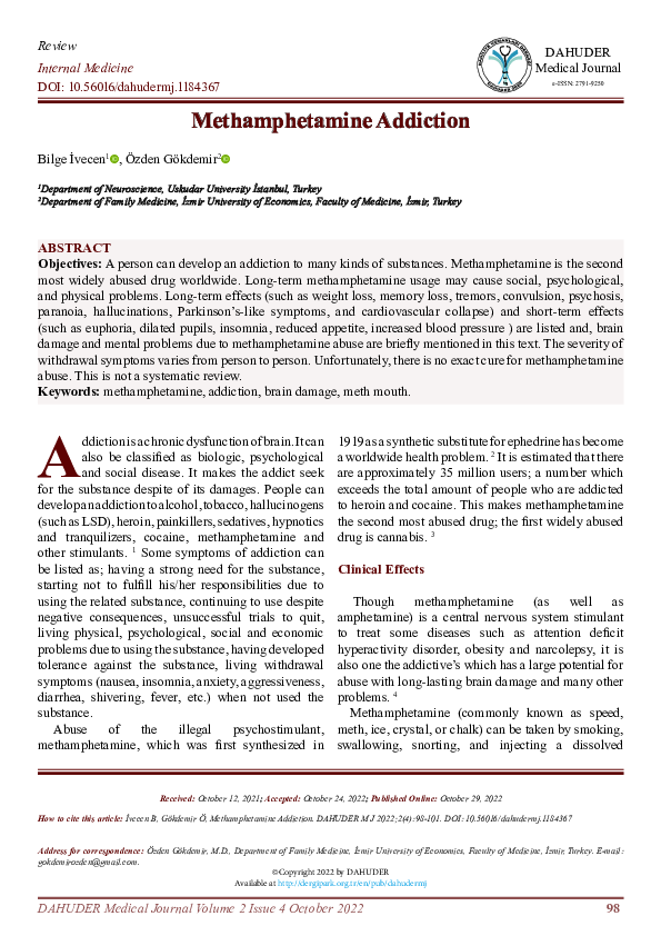 (PDF) Methamphetamine Addiction