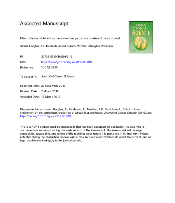 (PDF) Effect of iron-enrichment on the antioxidant properties of wheat ...