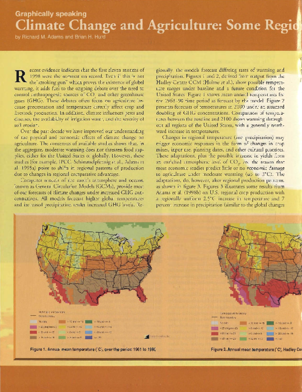 (PDF) Climate Change and Agriculture: Some Regional Implications