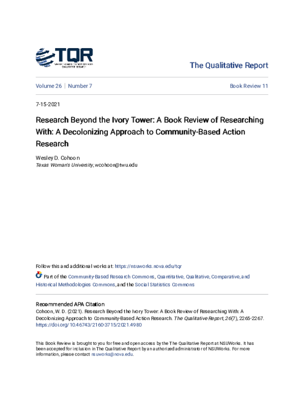 (PDF) Research Beyond the Ivory Tower: A Book Review of Researching ...