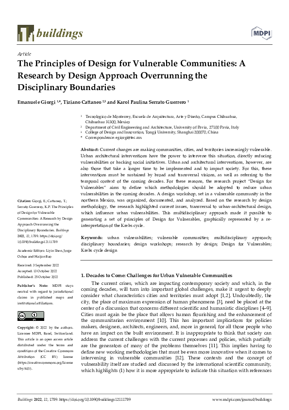 (PDF) The Principles of Design for Vulnerable Communities: A Research ...