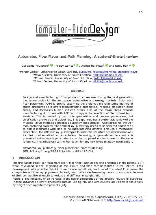 (PDF) Automated Fiber Placement Path Planning: A state-of-the-art review