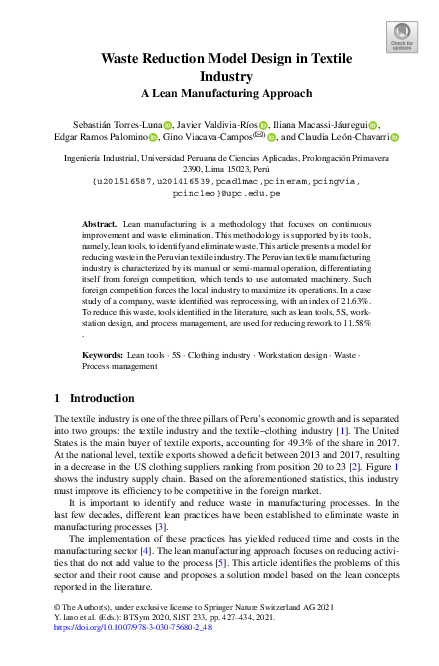 (PDF) Waste Reduction Model Design in Textile Industry