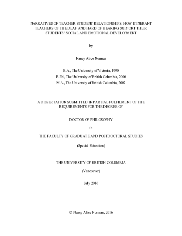 (PDF) Narratives of teacher-student relationships : how itinerant ...