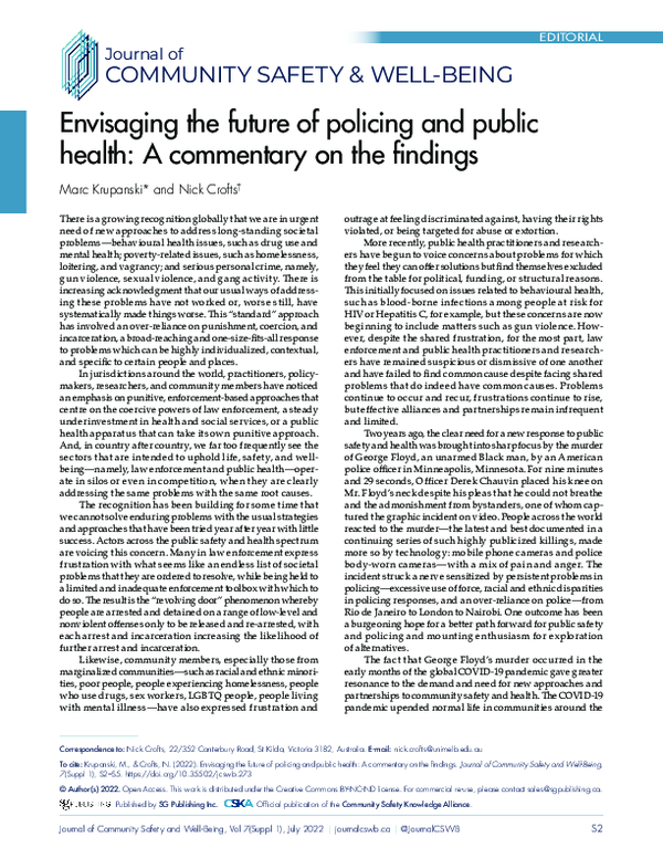 (PDF) Envisaging the future of policing and public health: A commentary ...