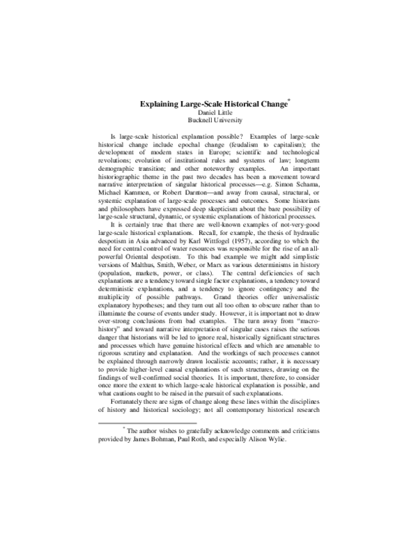 (PDF) Explaining Large-Scale Historical Change