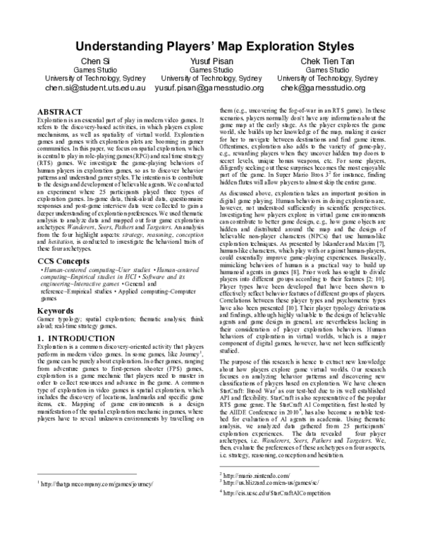 (PDF) Understanding players' map exploration styles