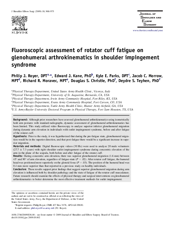 (PDF) Fluoroscopic assessment of rotator cuff fatigue on glenohumeral ...