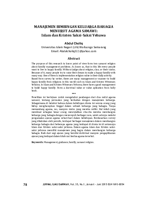 (PDF) MANAJEMEN BIMBINGAN KELUARGA BAHAGIA MENURUT AGAMA SAMAWI: Islam ...