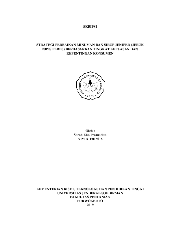 (PDF) Strategi Perbaikan Minuman dan Sirup Jeniper (Jeruk Nipis Peres ...