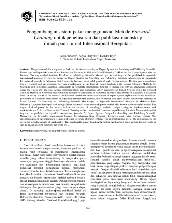 (PDF) Pengembangan sistem pakar menggunakan Metode Forward Chaining ...